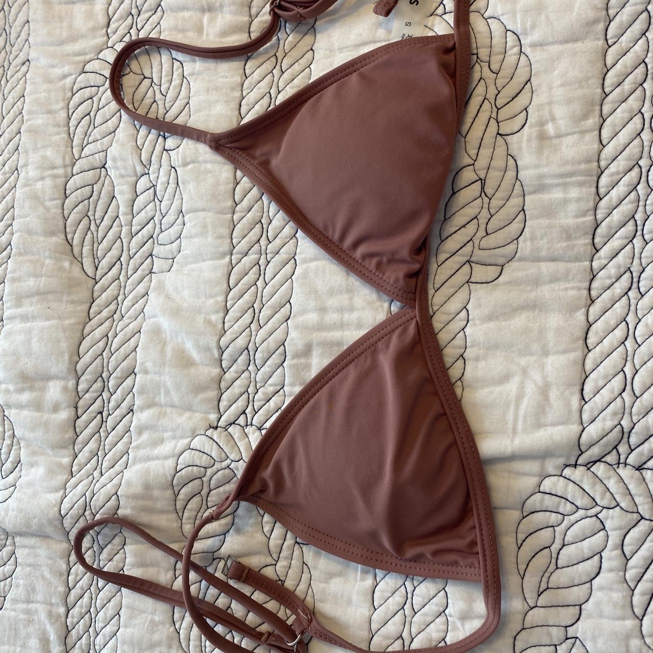 Triangle dusty rose bikini top #bikini - Depop