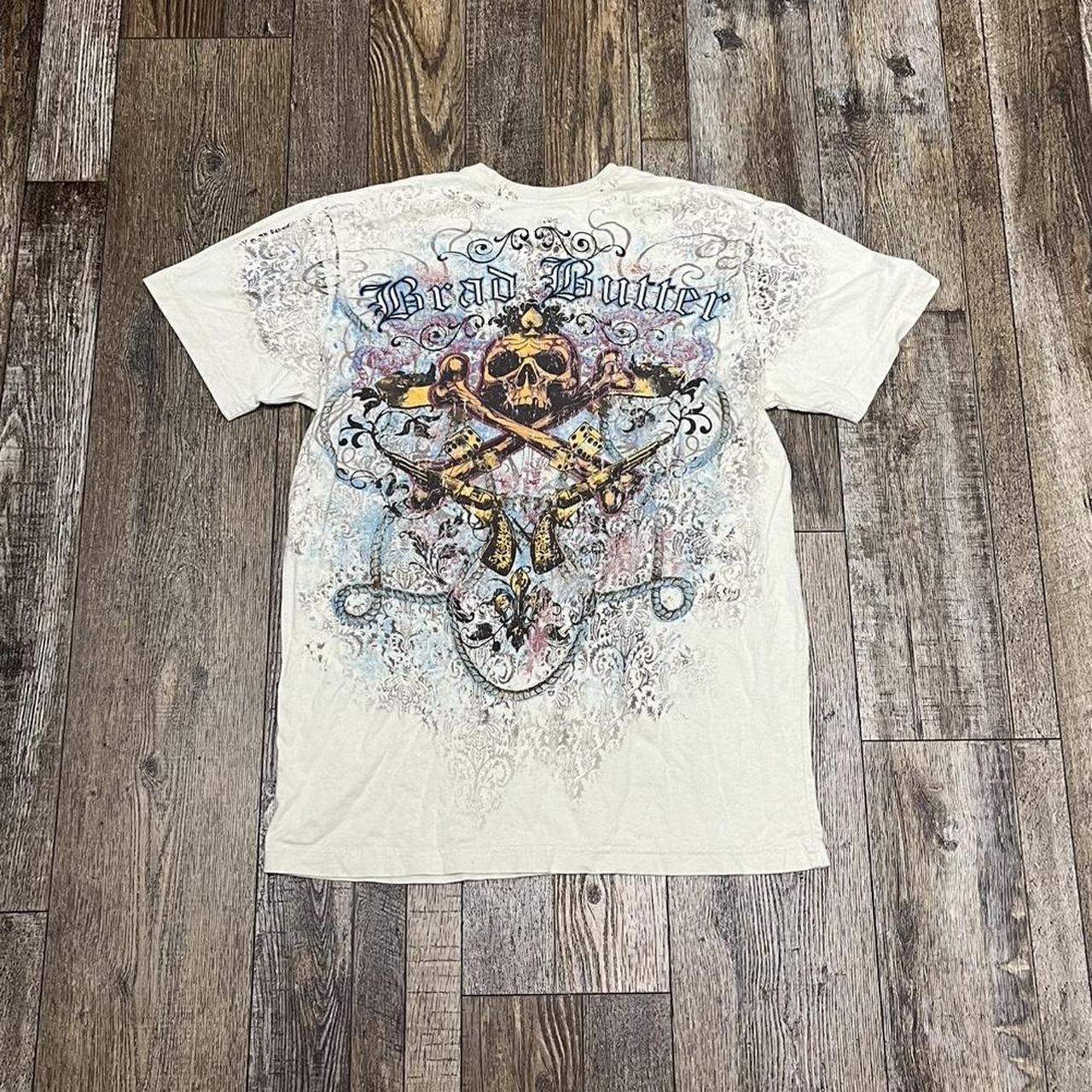 Y2K Brad butter Skull and crossbones Shirt Size... | Depop