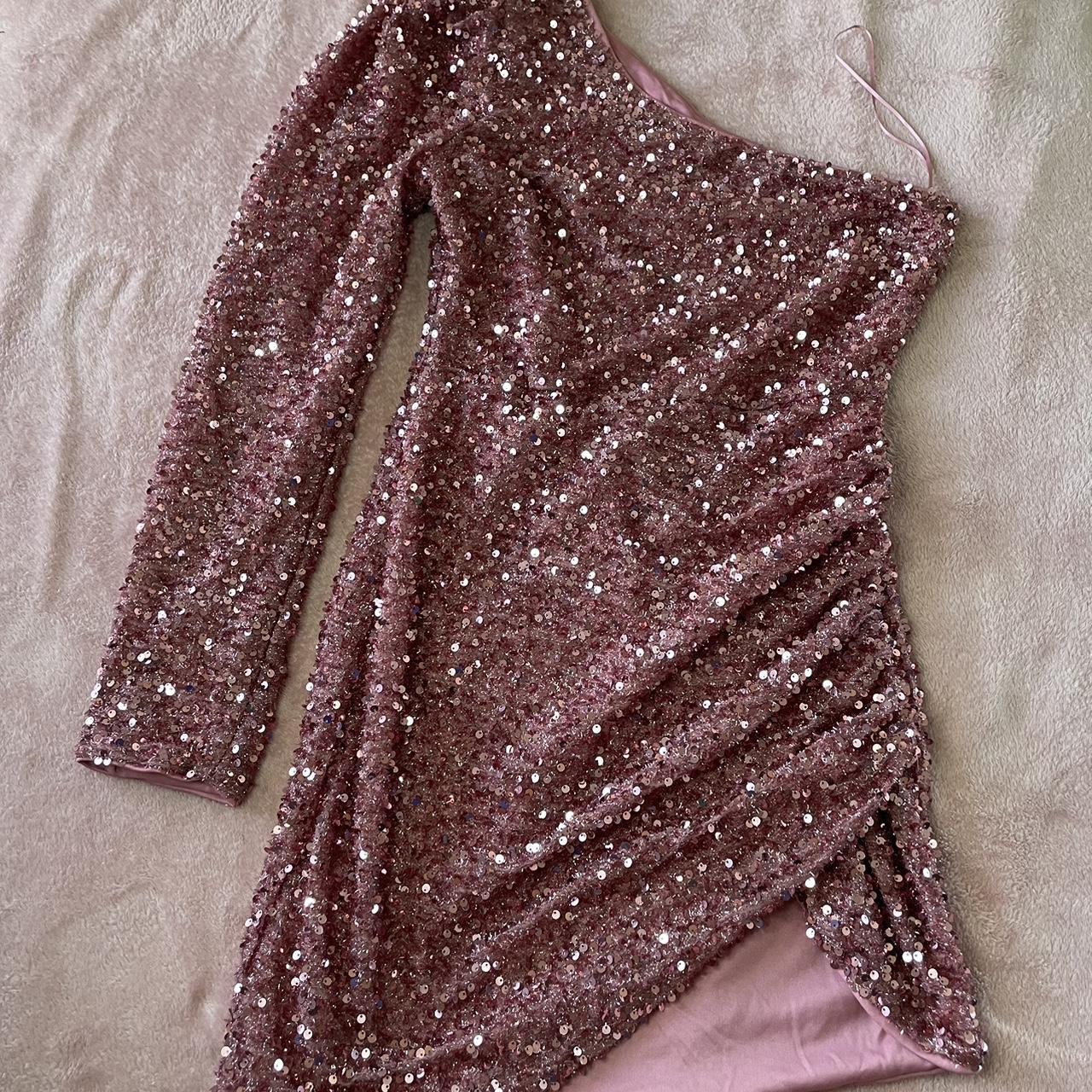 Pink mini dress for hoco, prom, winter fest and... - Depop