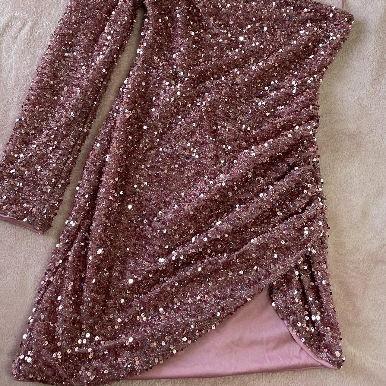 Pink mini dress for hoco, prom, winter fest and... - Depop