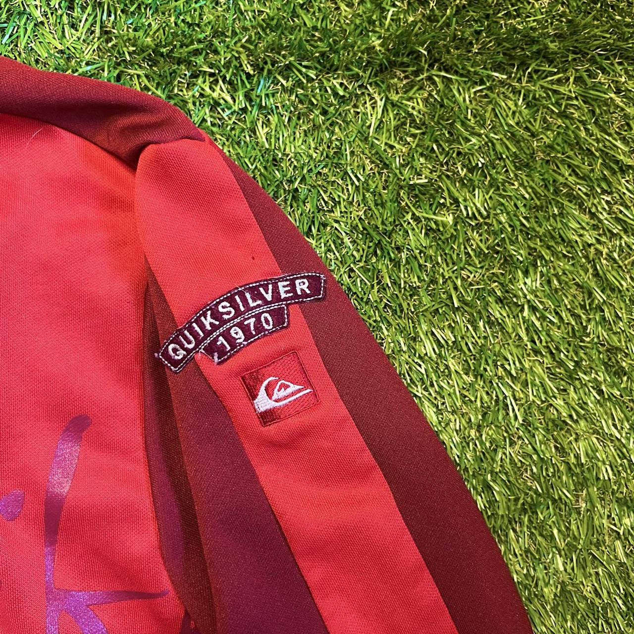 Y2K quiksilver red vintage turtle neck zip... - Depop