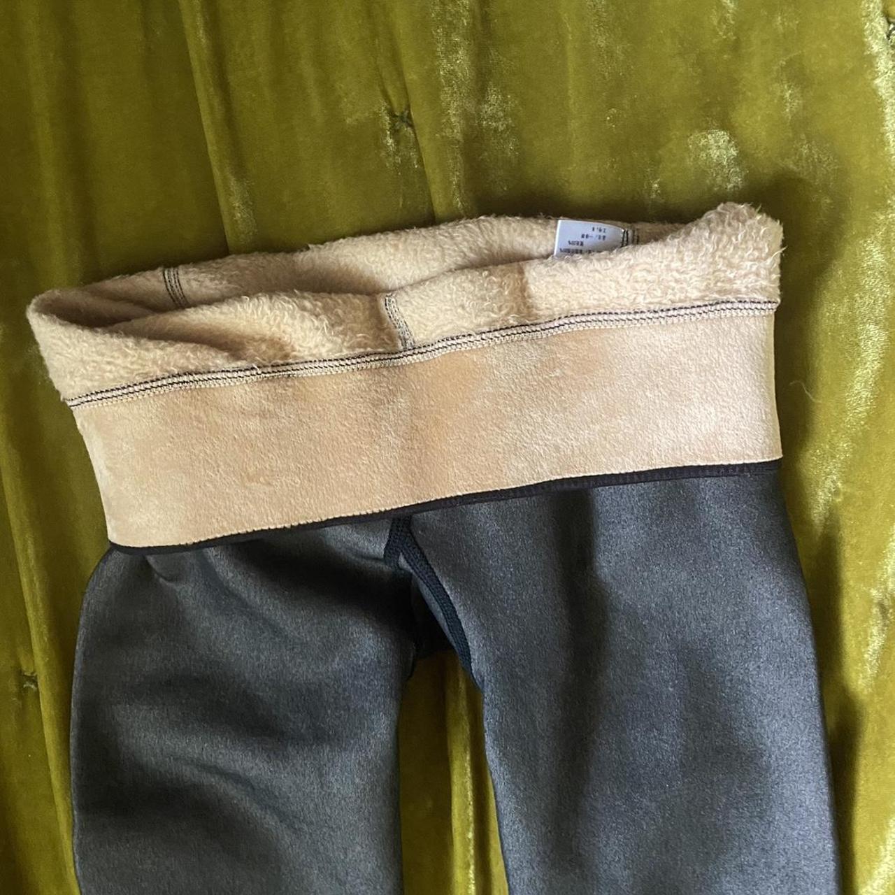 FAUX TRANSLUCENT FLEECE LINED TIGHTS Black faux... - Depop