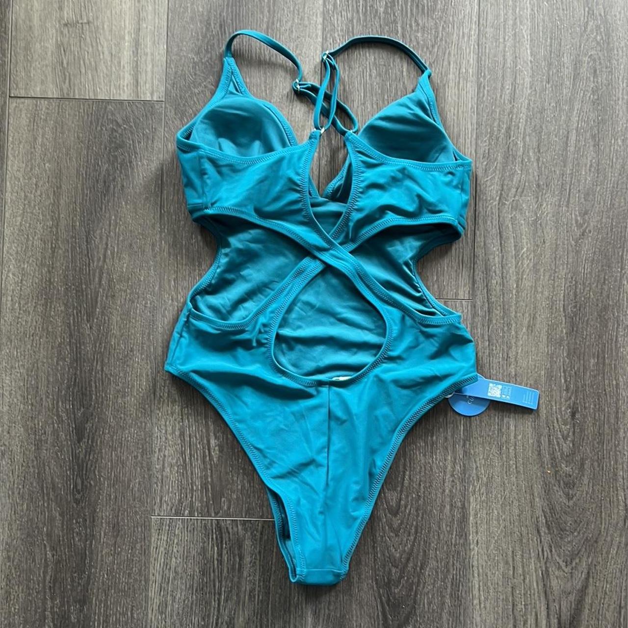 NWT cupshe Teal turquoise One-Piece monokini... | Depop