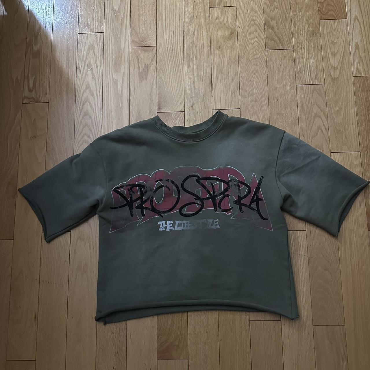 Green Exclusive Prospera Brand Tee - small - worn... - Depop