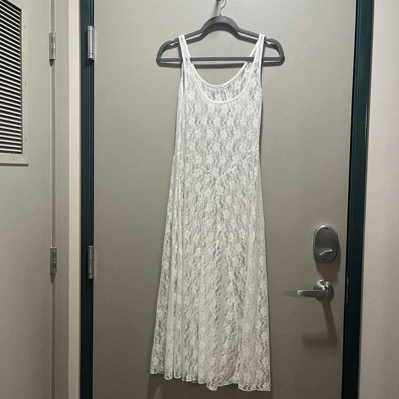 Sheer Lace Maxi Dress With Slit Never Worn Unbranded Depop