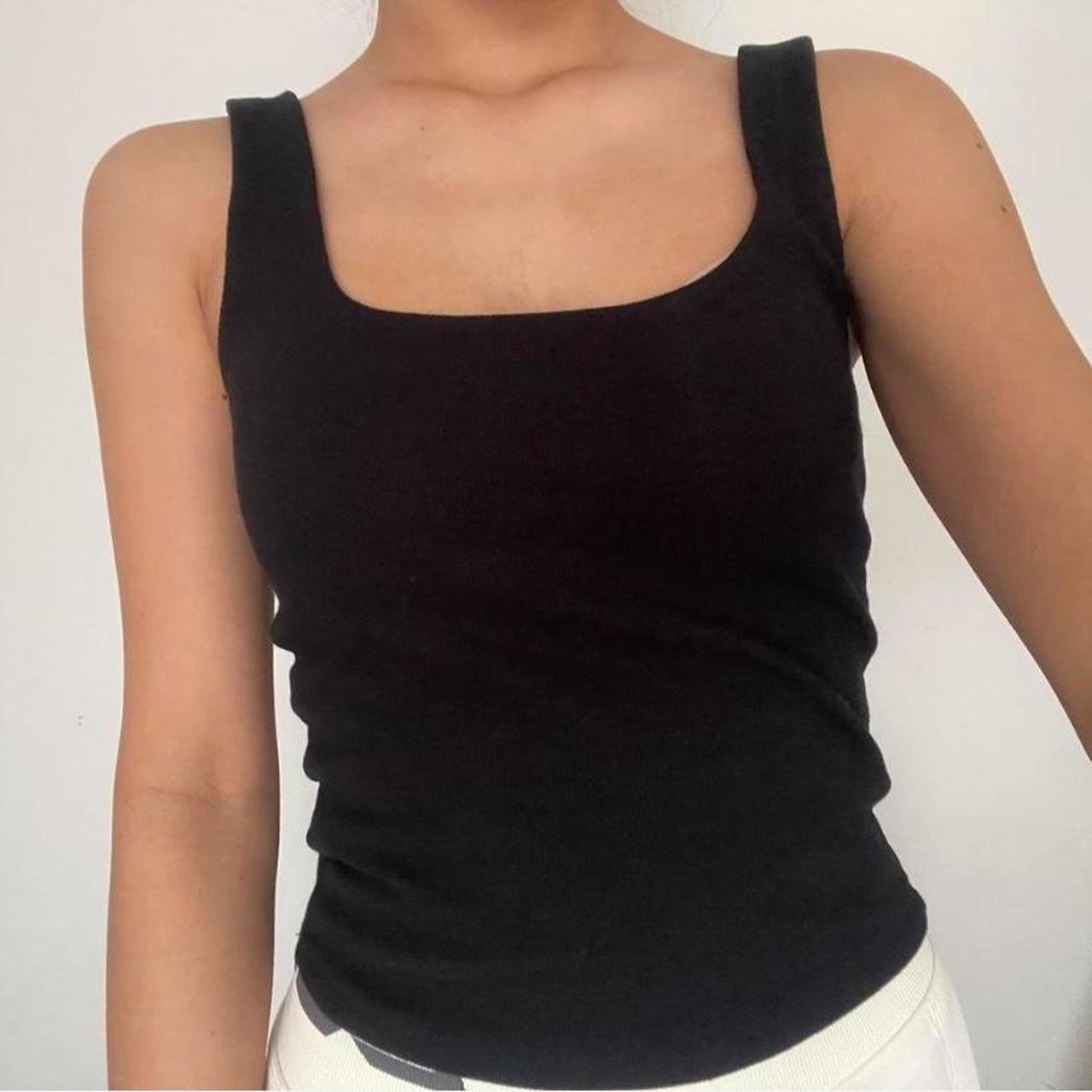 Black ribbed cropped tank top. See my other listings... - Depop