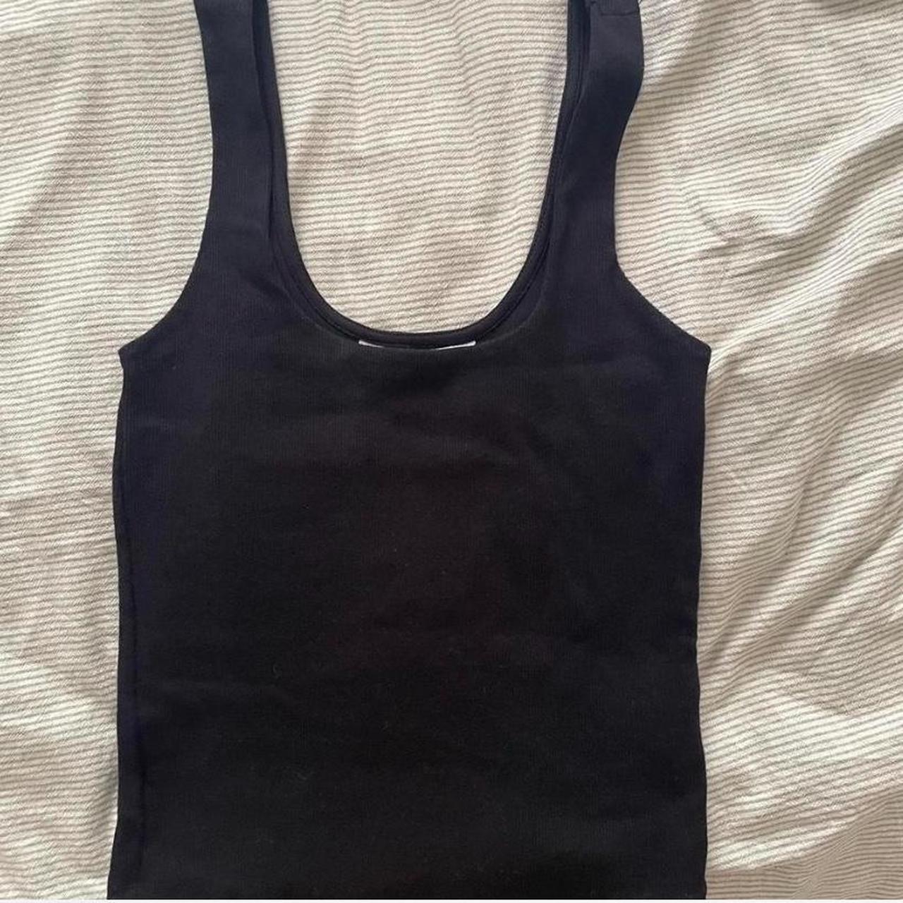 Black ribbed cropped tank top. See my other listings... - Depop