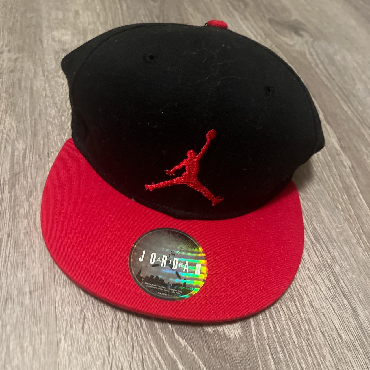 Jordan Men's Black and Red Hat | Depop