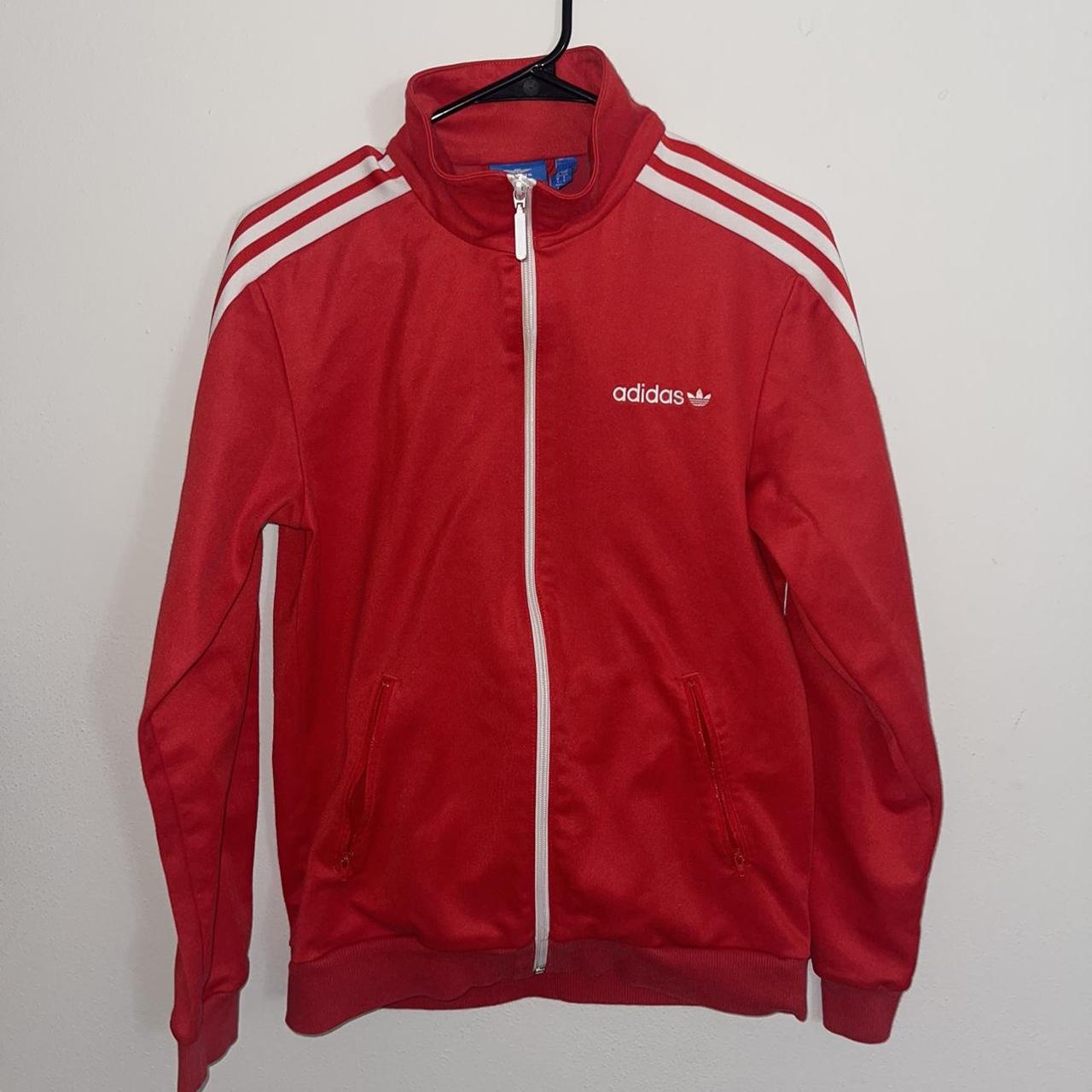 Adidas Men's Red Jacket | Depop