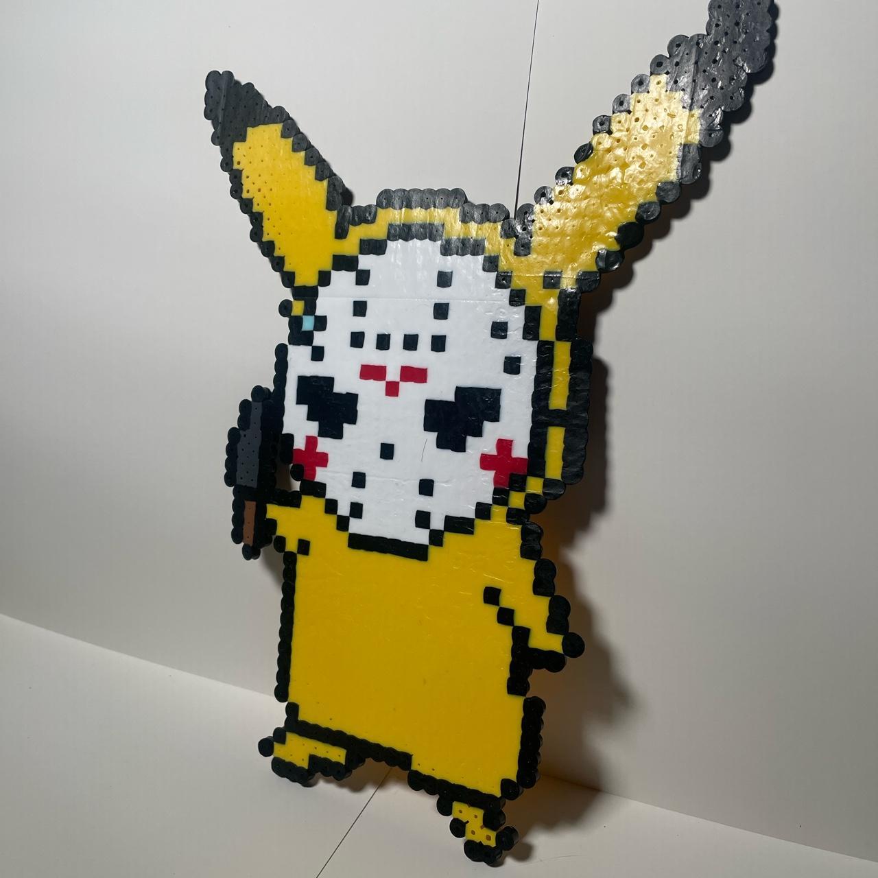 Pikachu with Jason mask perler / pixel art This... - Depop