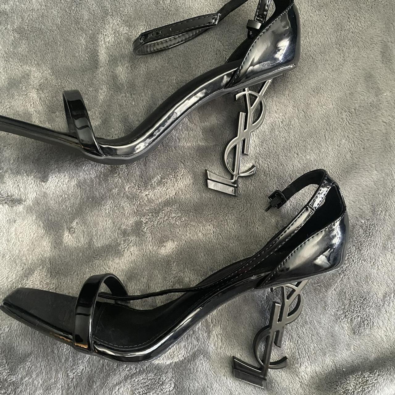 Black ysl heels in a size euro 37 which equivalent... - Depop