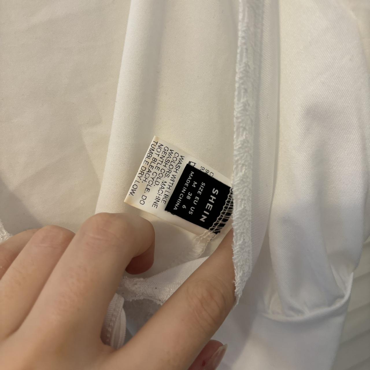 White lace wrap around floaty crop top Size... - Depop