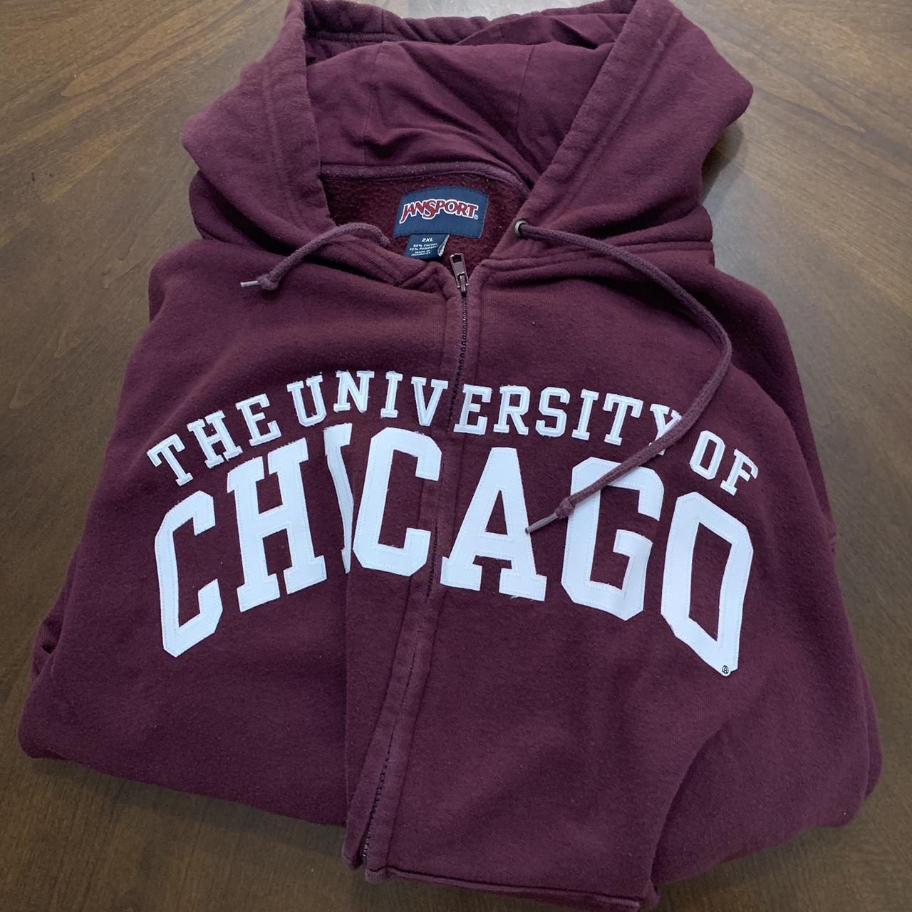 Maroon University of Chicago zip up hoodie. Jansport... - Depop