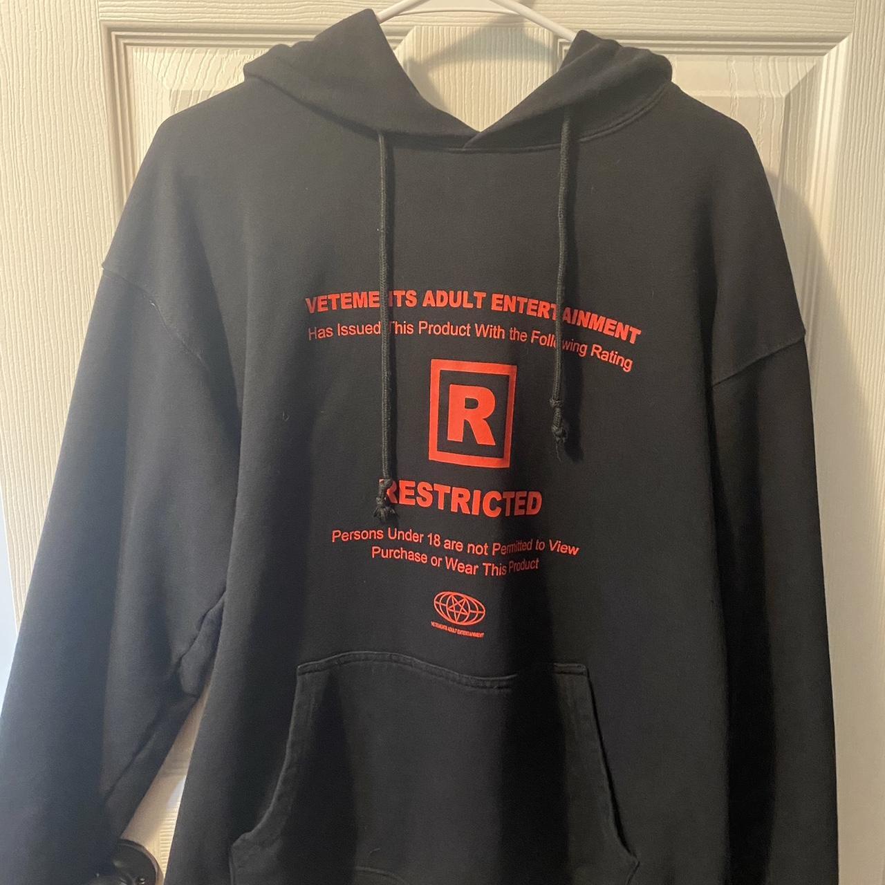 vetements restricted hoodie size small but fits... - Depop