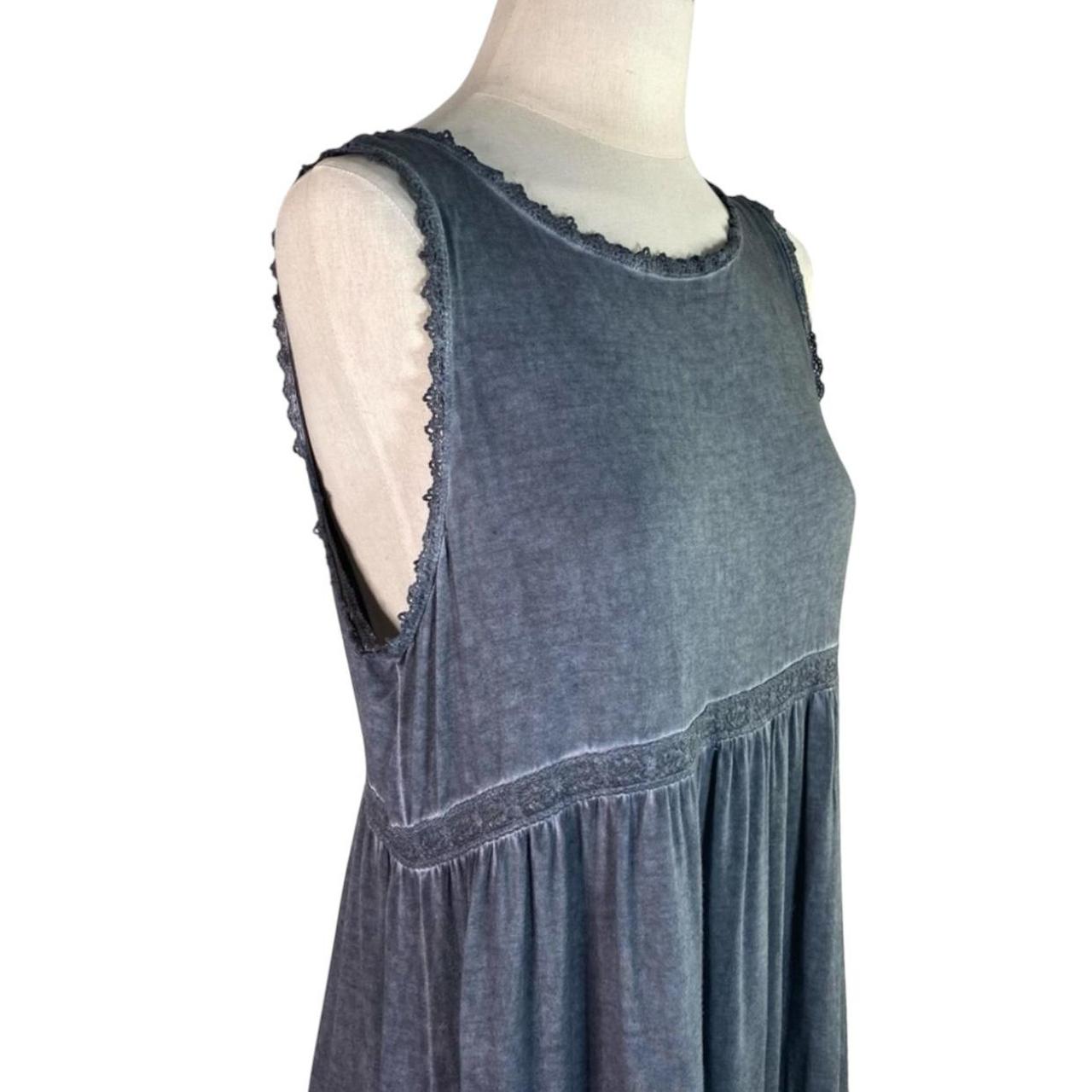 Gray Sundress Lace Up Lace Details Crochet... | Depop