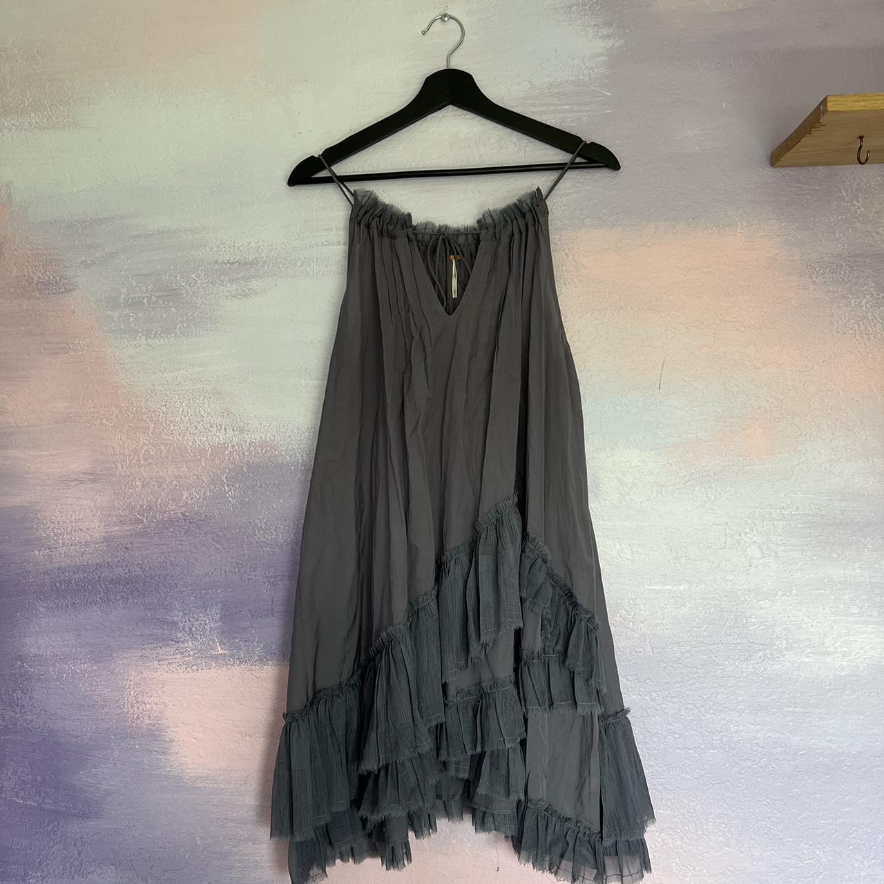 Grayish purple flowy mini dress from free people.... - Depop