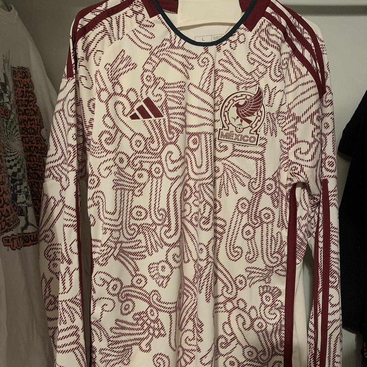Adidas Men's Cream and Burgundy Top | Depop