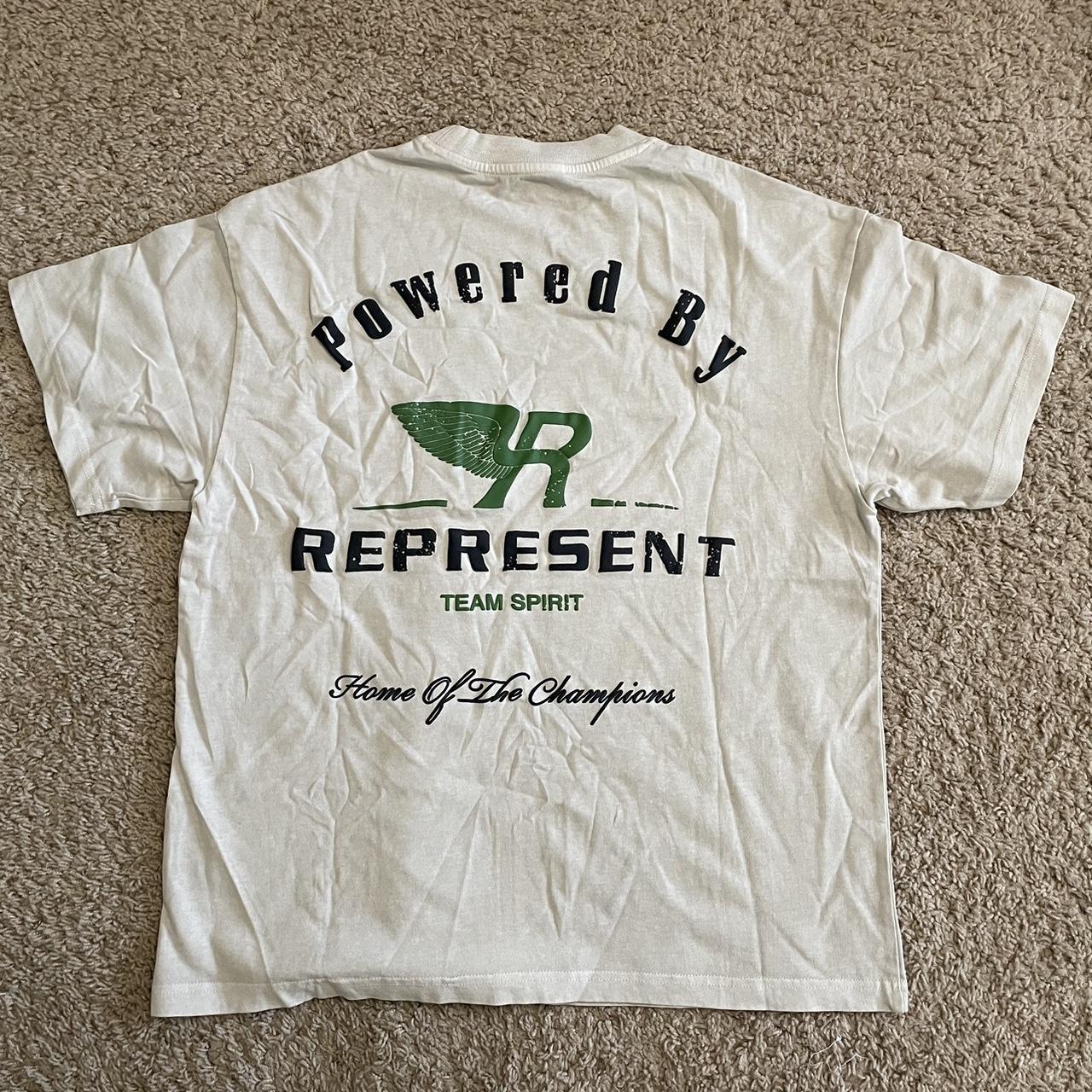 Represent Men's White and Cream T-shirt | Depop