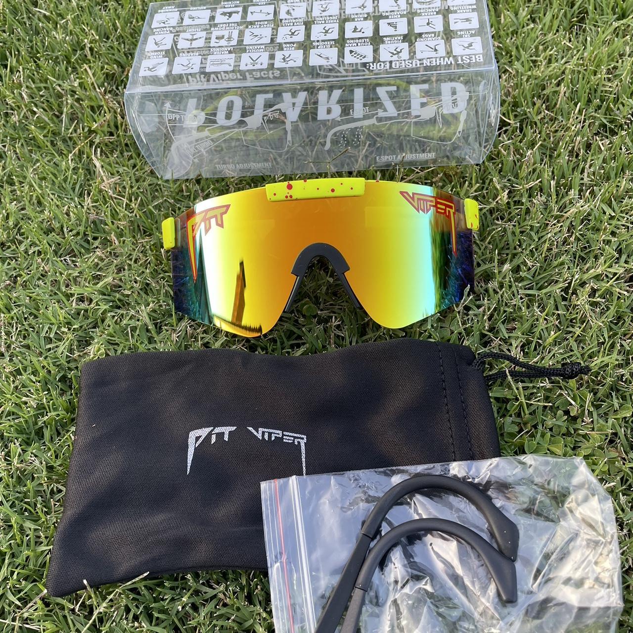 Pit viper yellow with case non polarized - Depop