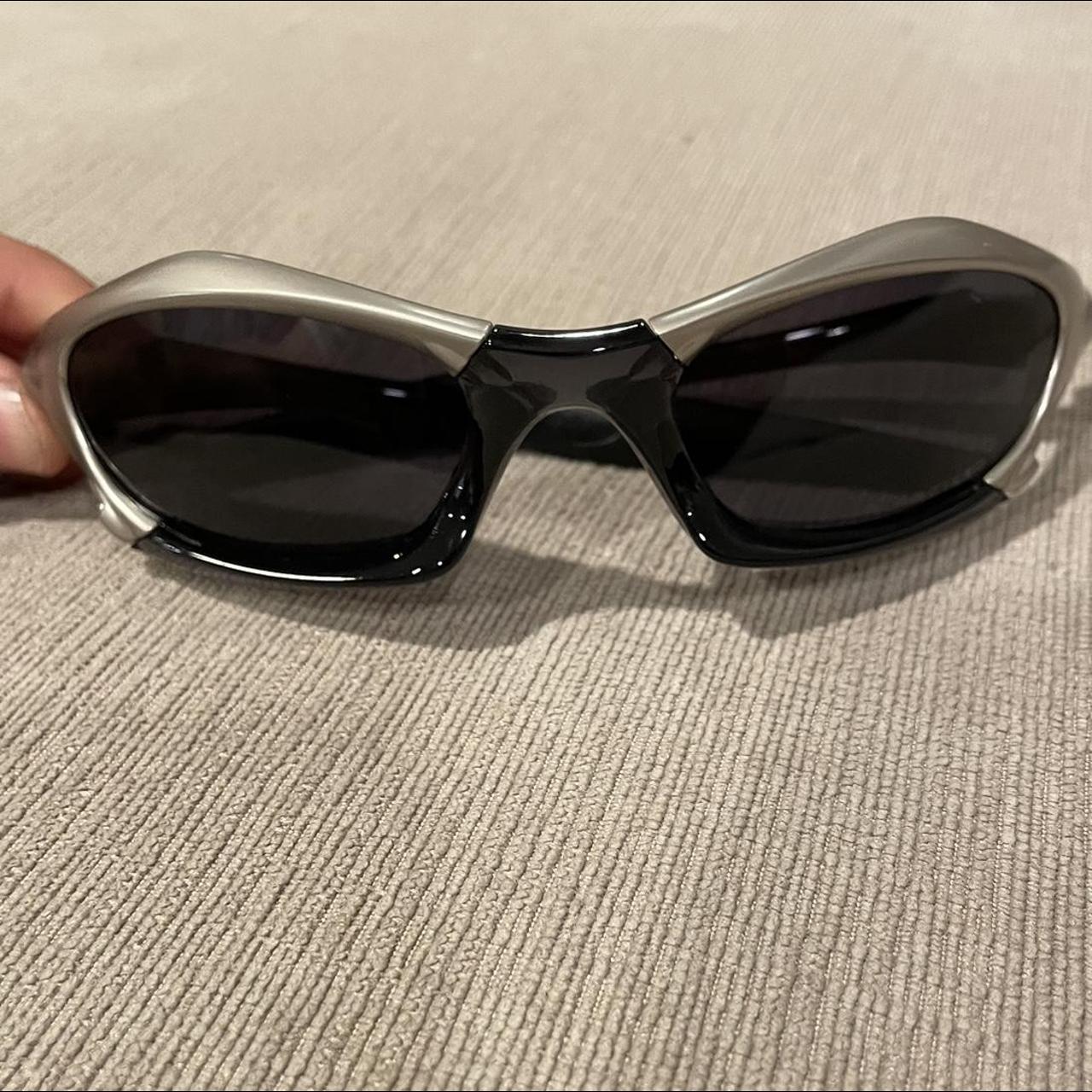 Insane vintage 2000s Oakley splice glasses black and... - Depop