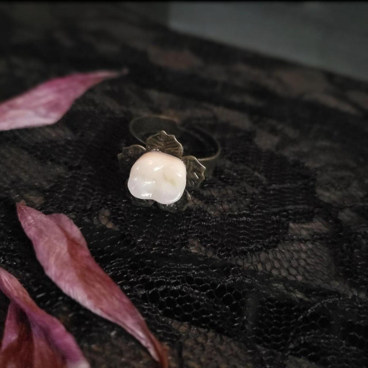 Adjustable acrylic teeth ring. Made by me. #creepy... - Depop