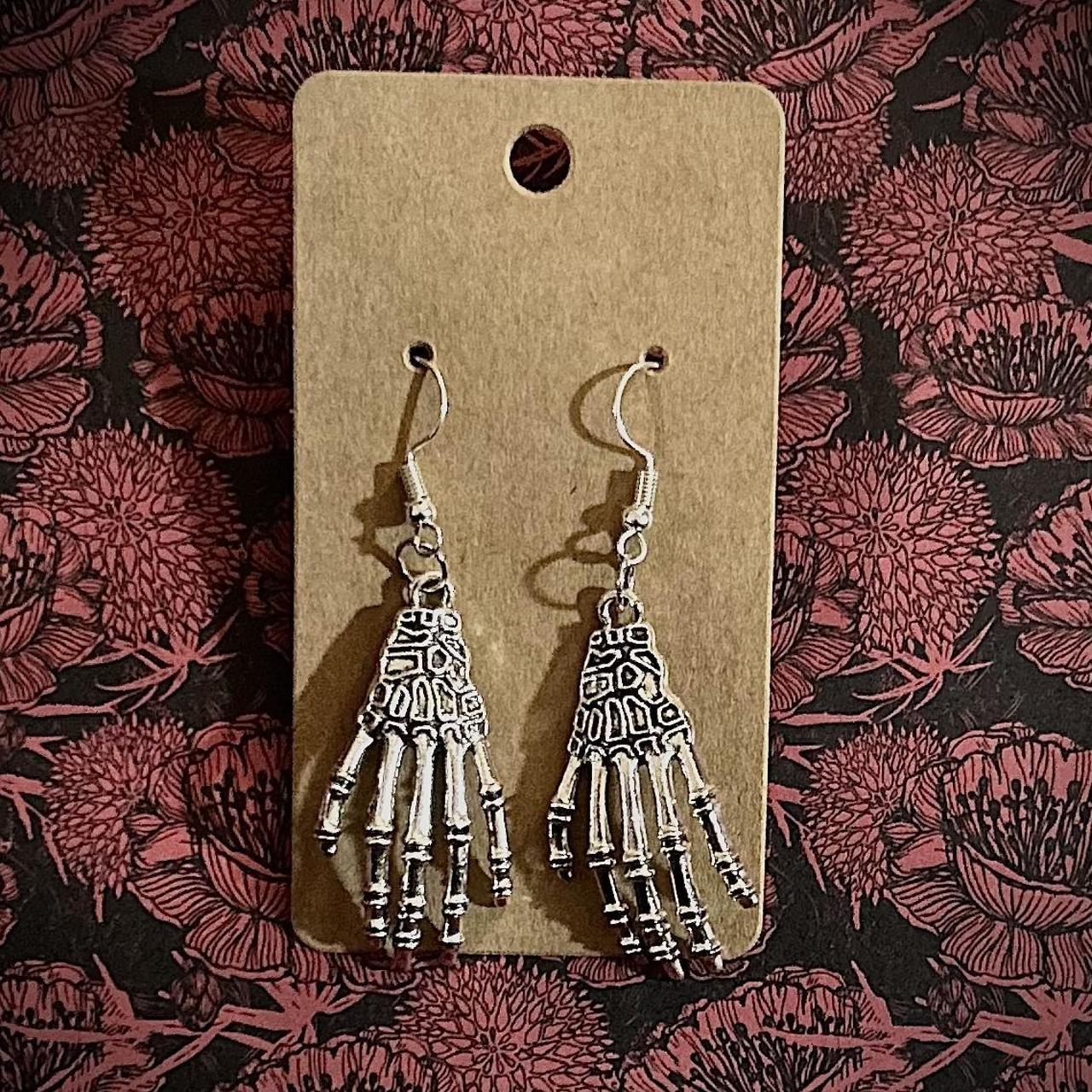 Skeleton hand earrings 💀 #skeleton #handmade... - Depop