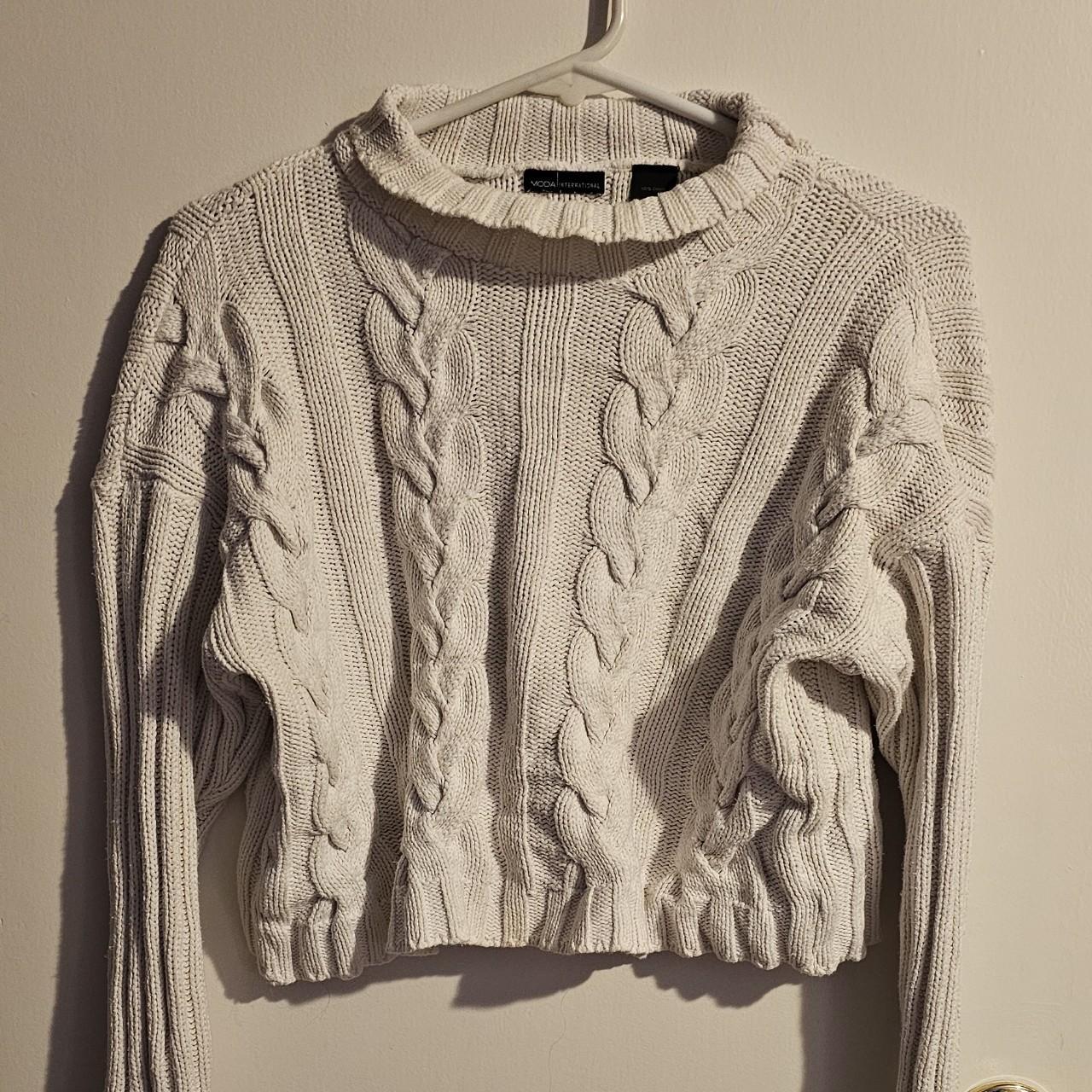 Moda international crop knit turtleneck sweater size... - Depop