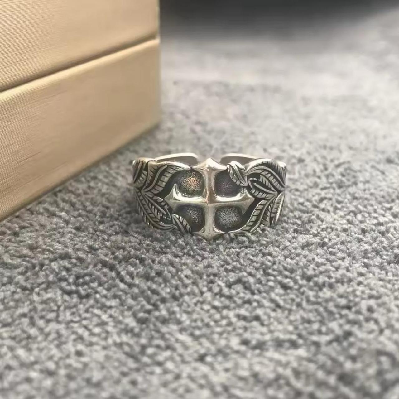 Adjustable Stainless Steele Gothic Cross Ring... | Depop
