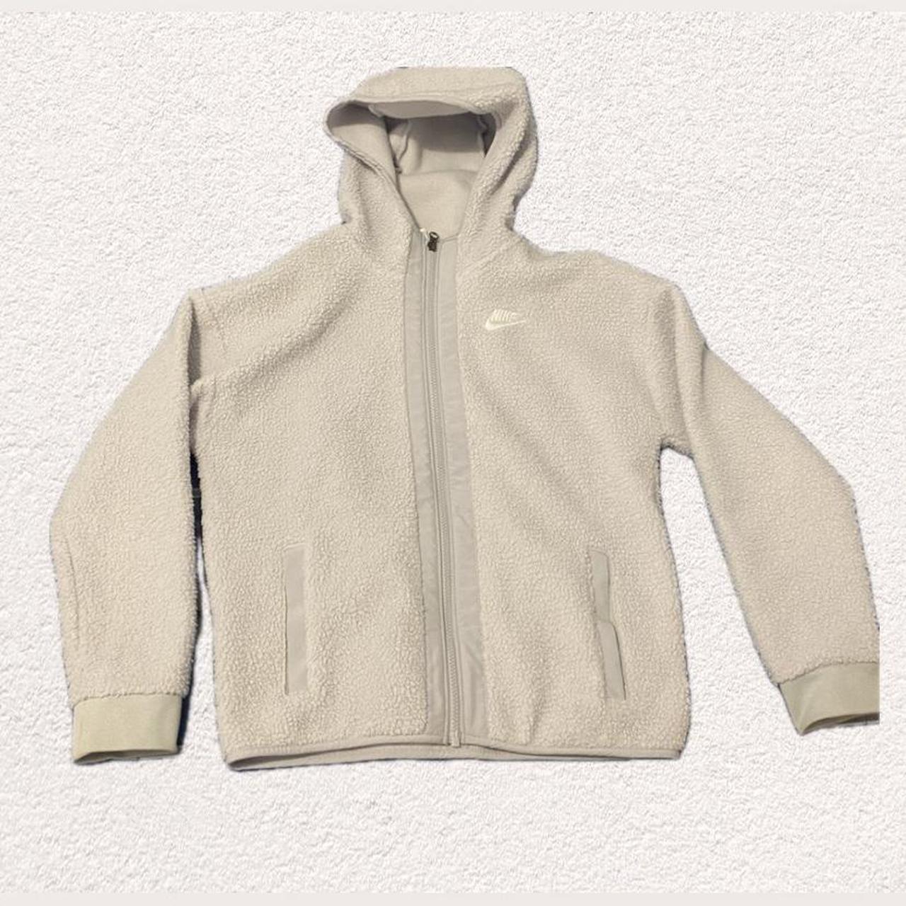 Grey Nike Fleece Jacket Womens Large But Can Fit Depop