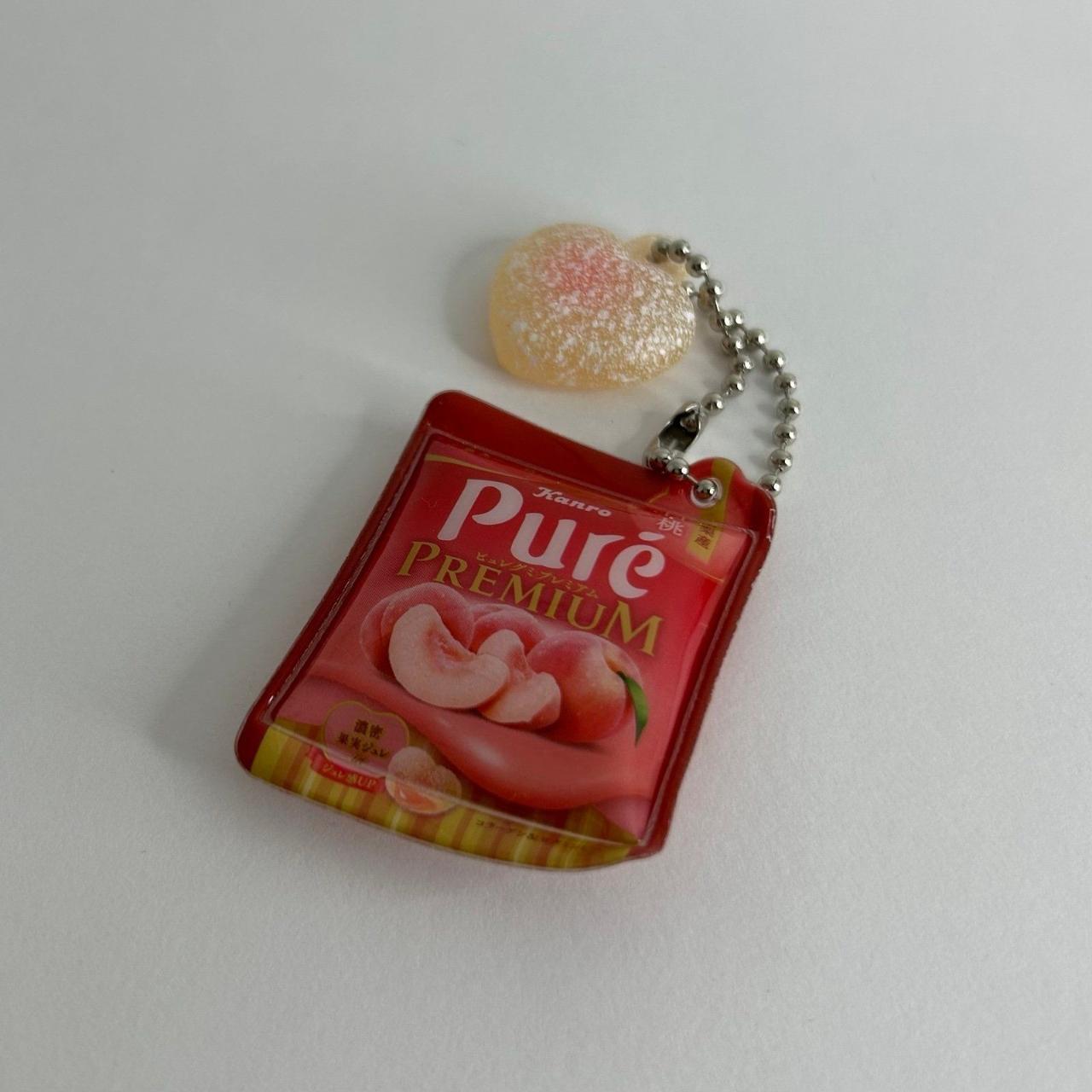Puré Peach Gummies Gashapon Keychain * 100%... - Depop
