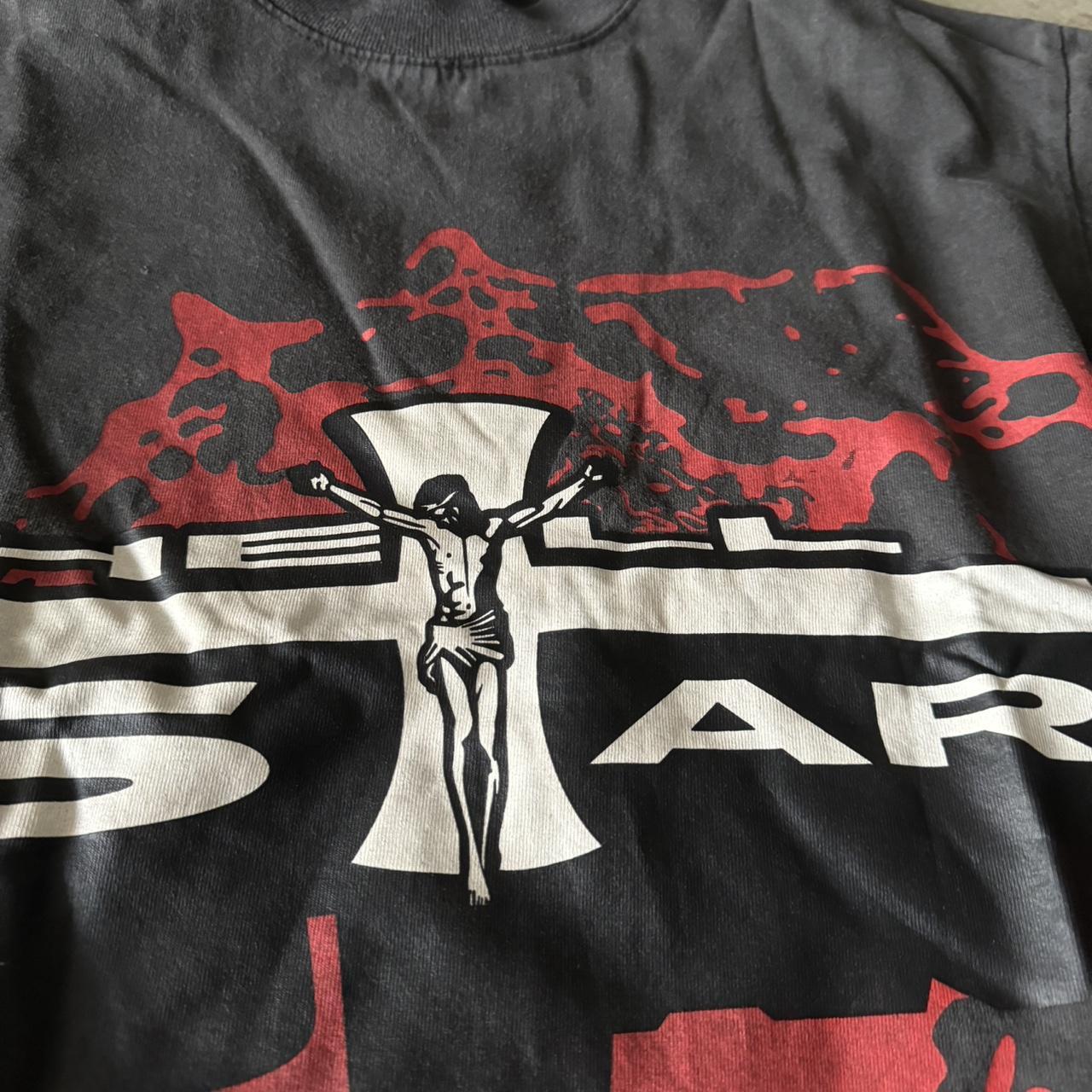 Hellstar Jesus cross tee vintage black Brand new | Depop