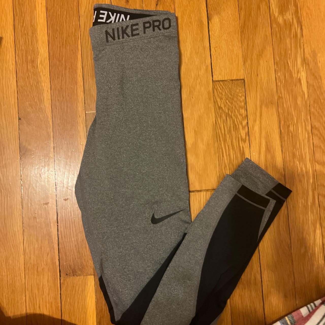 nike pro gray leggings - Depop