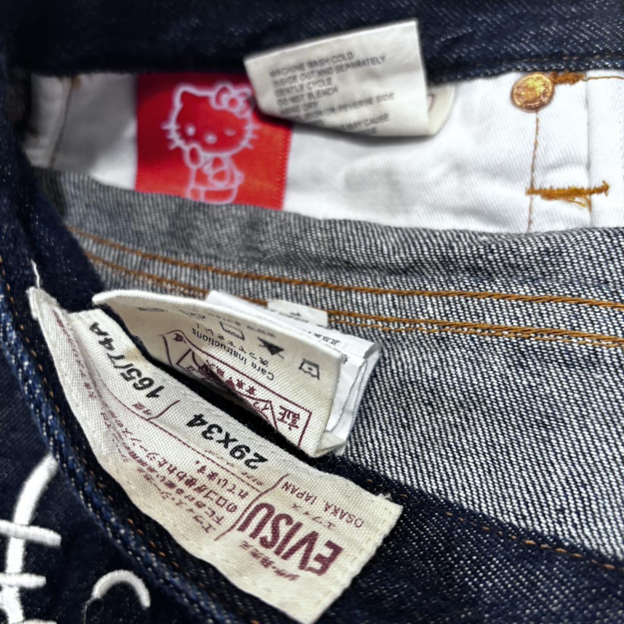 No2 Evisu x Hello Kitty jeans, basically brand new... - Depop