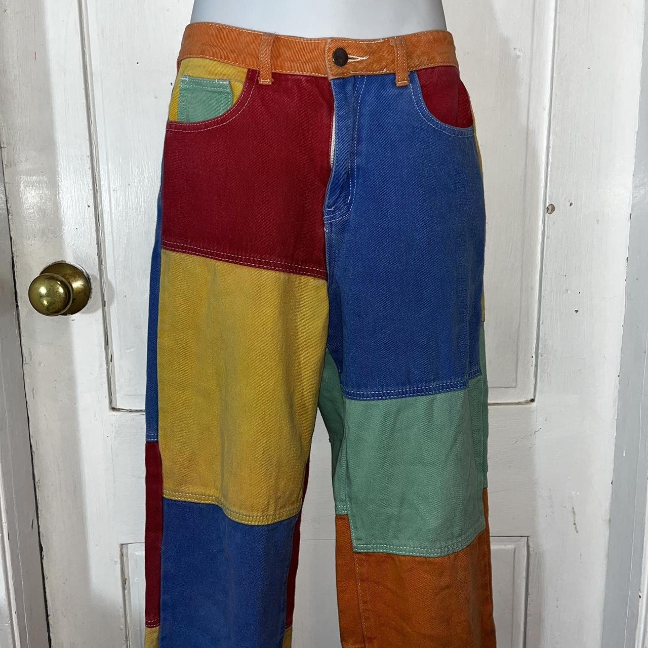 SHEIN Color Block High-Waisted Pants Women’s Size... - Depop