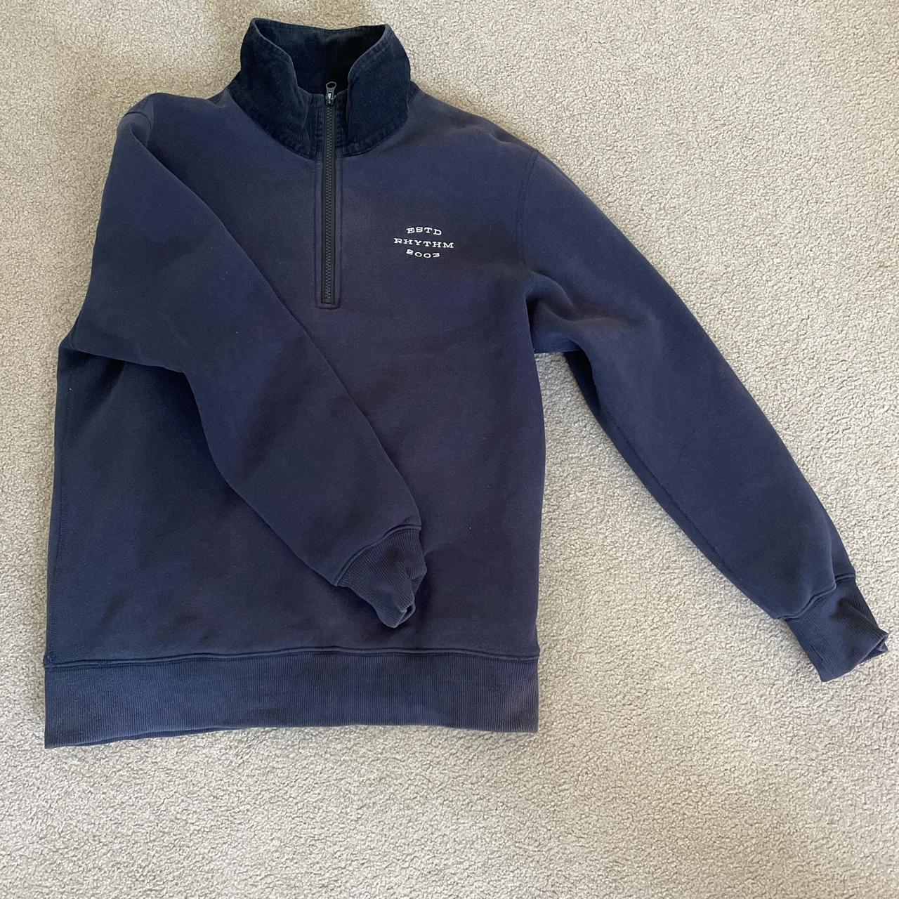 Rhythm Quarter zip turtle neck, the neck is black... - Depop