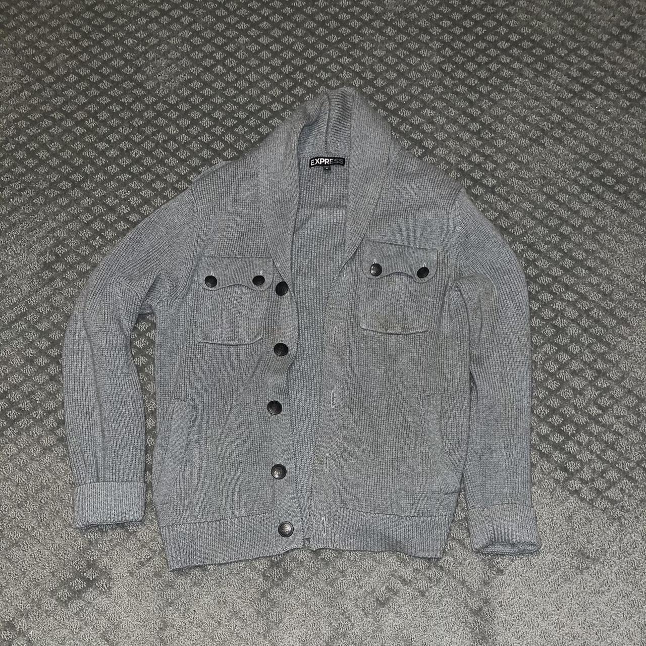 Express Grey cardigan - Depop