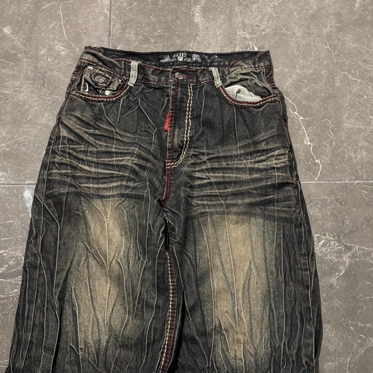 affliction jorts studs on back pockets size 18 - Depop