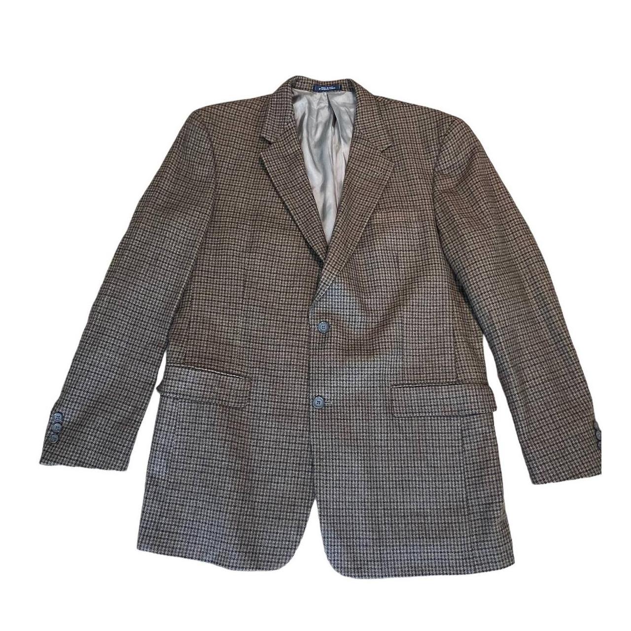 Austin Reed London Tan & Brown Houndstooth Wool... - Depop