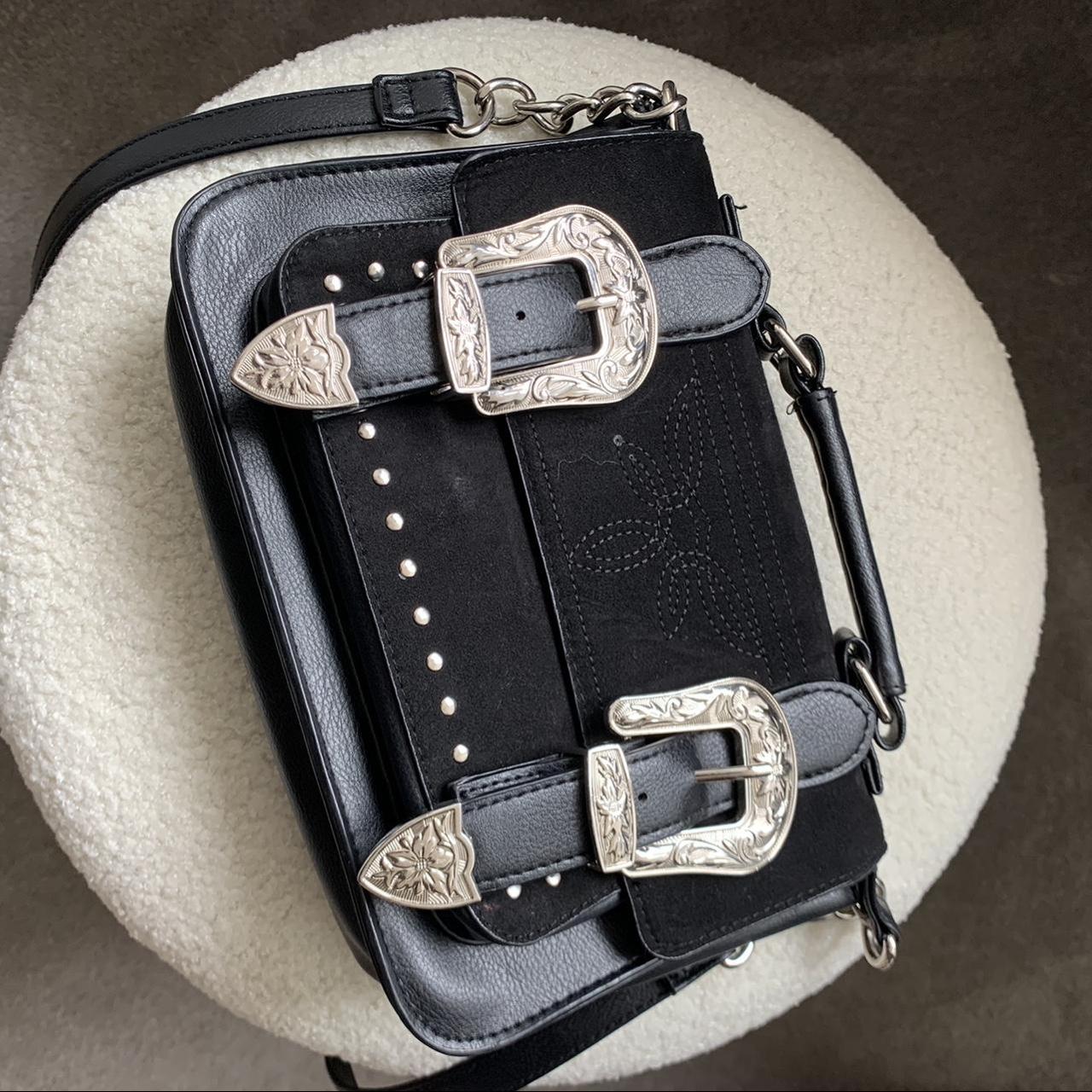 Black satchel with silver hardware In good condition - Depop