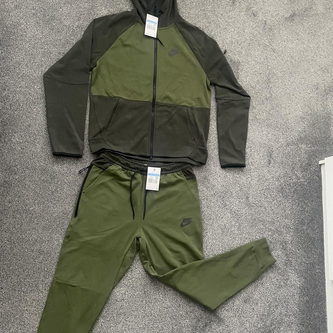 Nike Tech Fleece Khaki Green Tracksuit M Brand New... - Depop