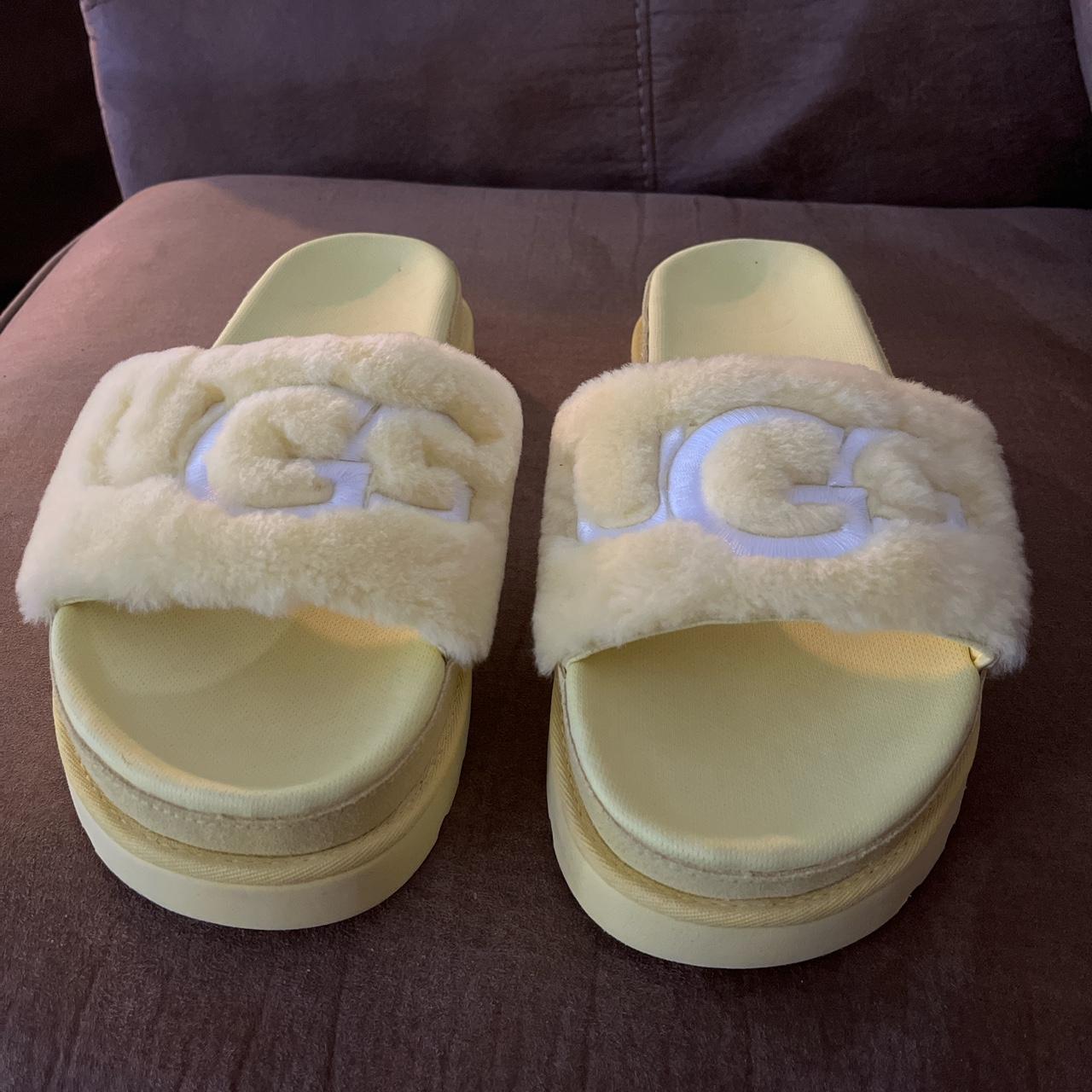 UGG Women's Yellow Slides | Depop