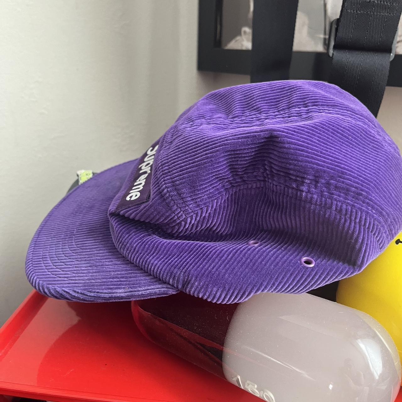 Supreme purple corduroy five panel camp hat from... - Depop