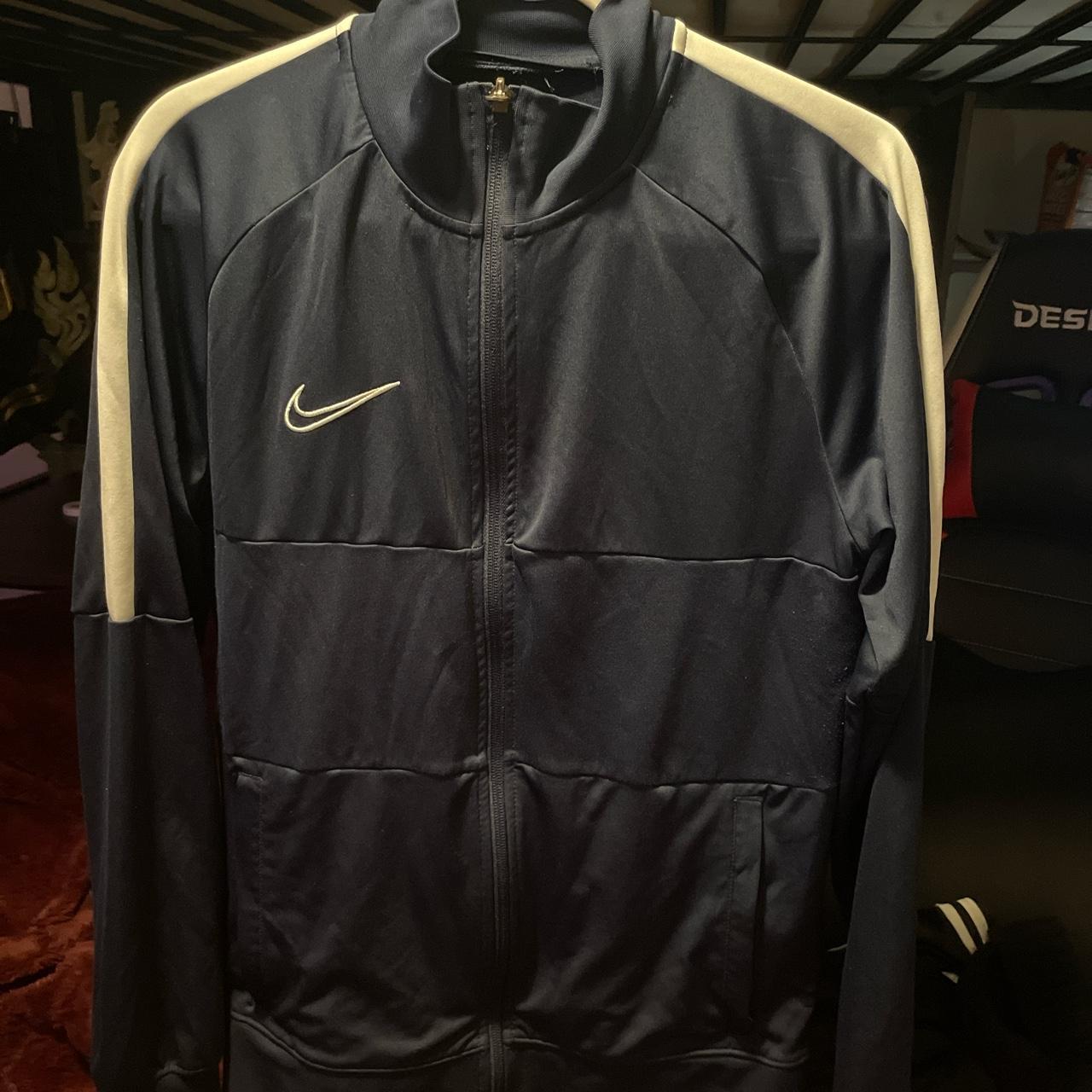 Nike dark blue track jacket no tag but fits like... - Depop