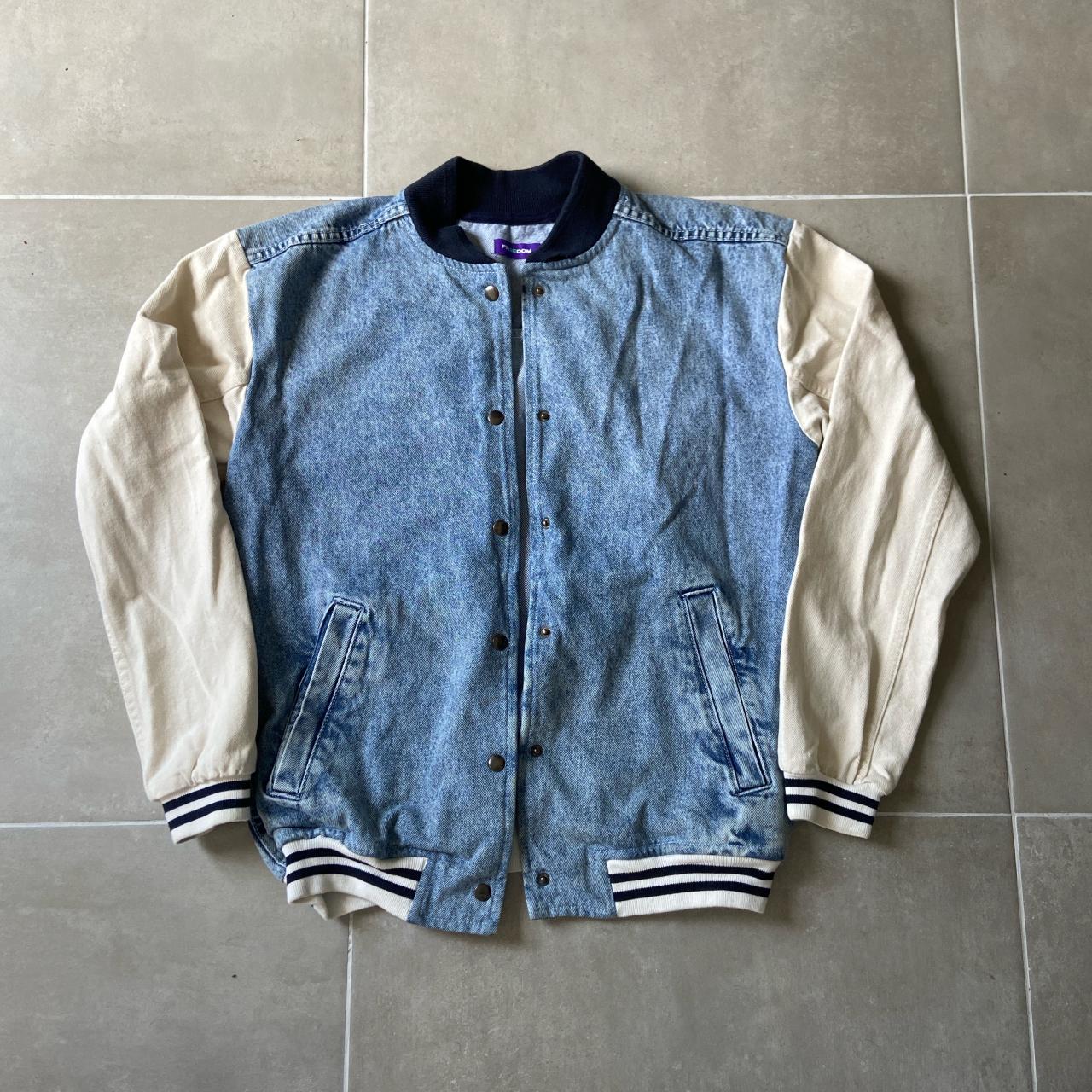 varsity jean jacket *not Abercrombie* I bought in... - Depop