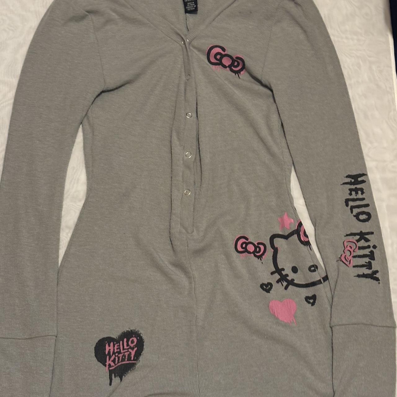 Hello Kitty grey and pink long sleeve... - Depop
