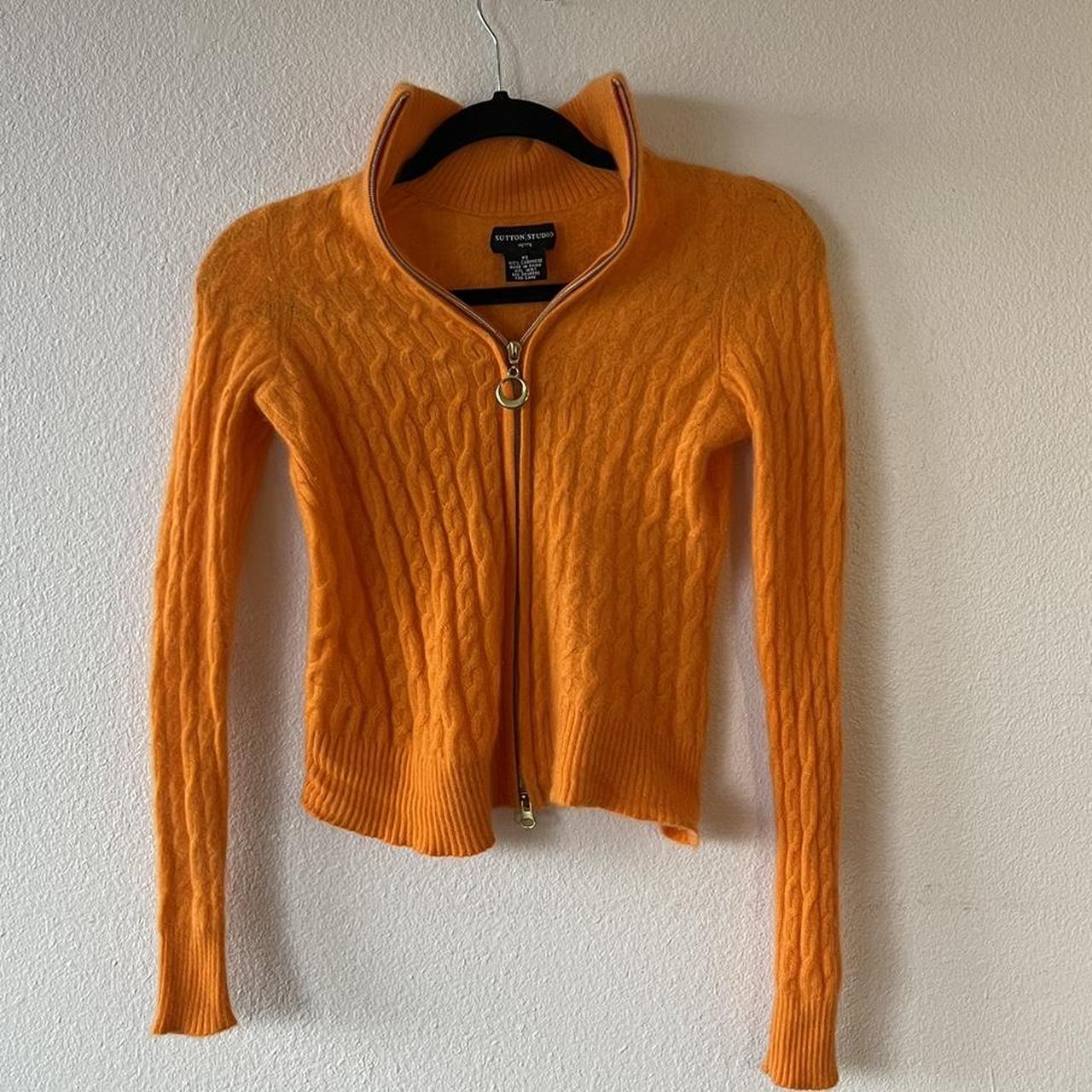 SUTTON STUDIO VINTAGE CASHMERE ZIP UP -bright... - Depop