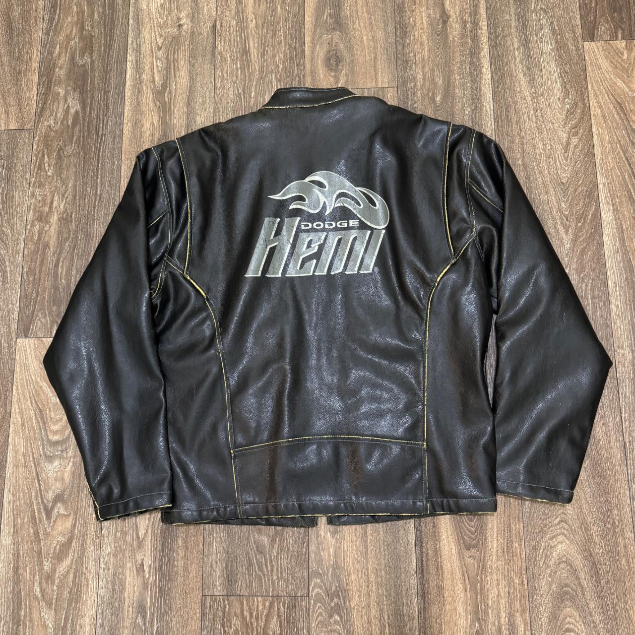 Vintage BC Ethic Dodge Hemi Leather Jacket Men's XL... - Depop