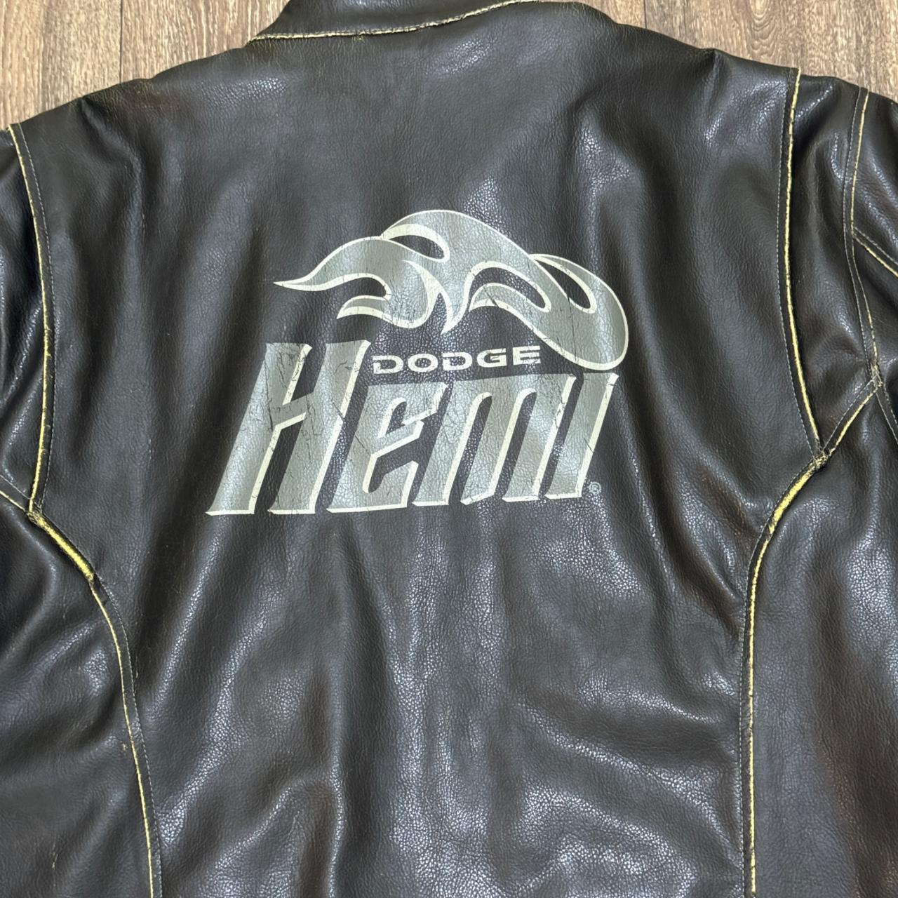 Vintage BC Ethic Dodge Hemi Leather Jacket Men's XL... - Depop