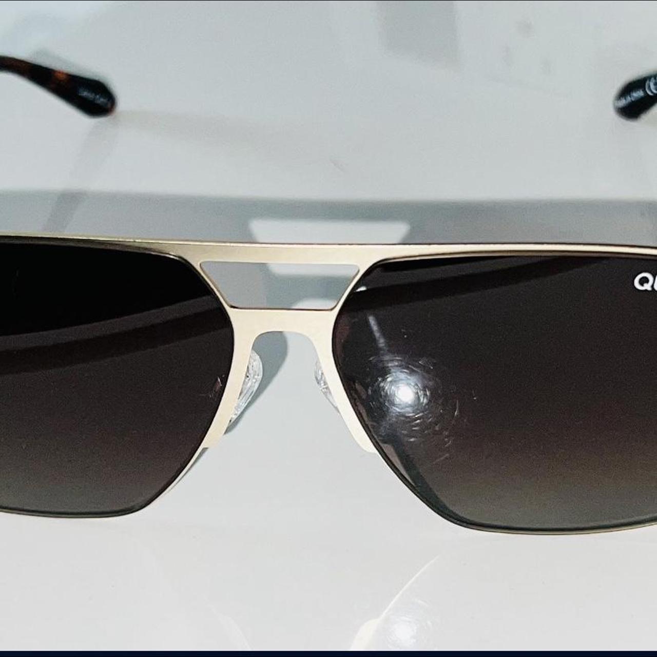 Quay Australia Womens Gold And Brown Sunglasses Depop