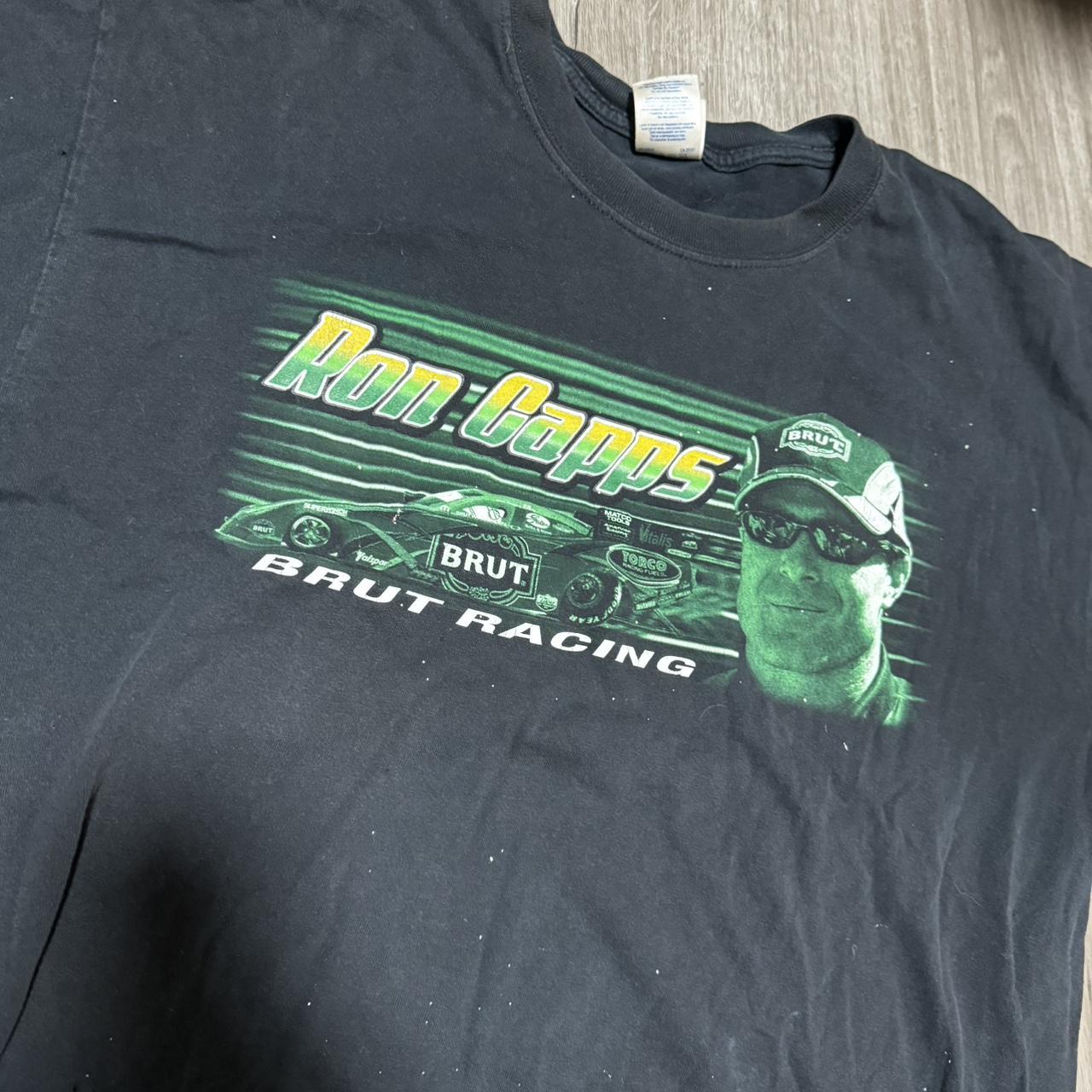 Size XL Ron Capps vintage racing tee flaws shown in... - Depop